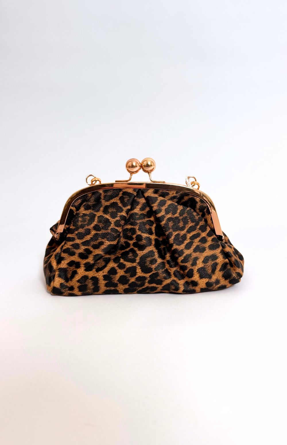 MINI KISS LOCK CLUTCH | BROWN/BLACK